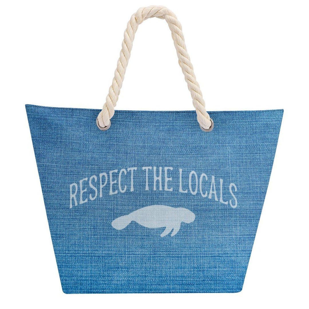 Respect the Locals Manatee Beach Bag - Etsy