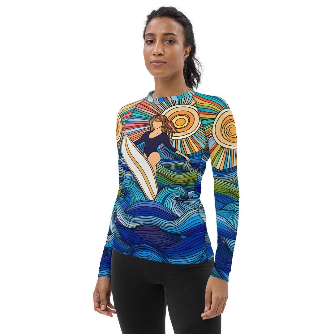 Women's Rash Guard Surfer in the Sun - Etsy