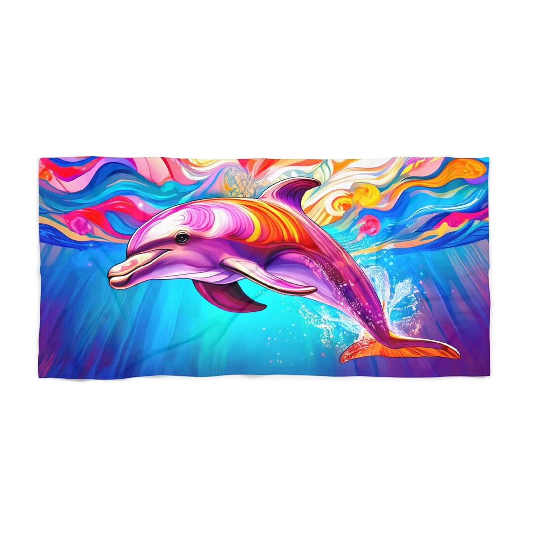 Psychedelic Dolphin Beach Towel - Etsy