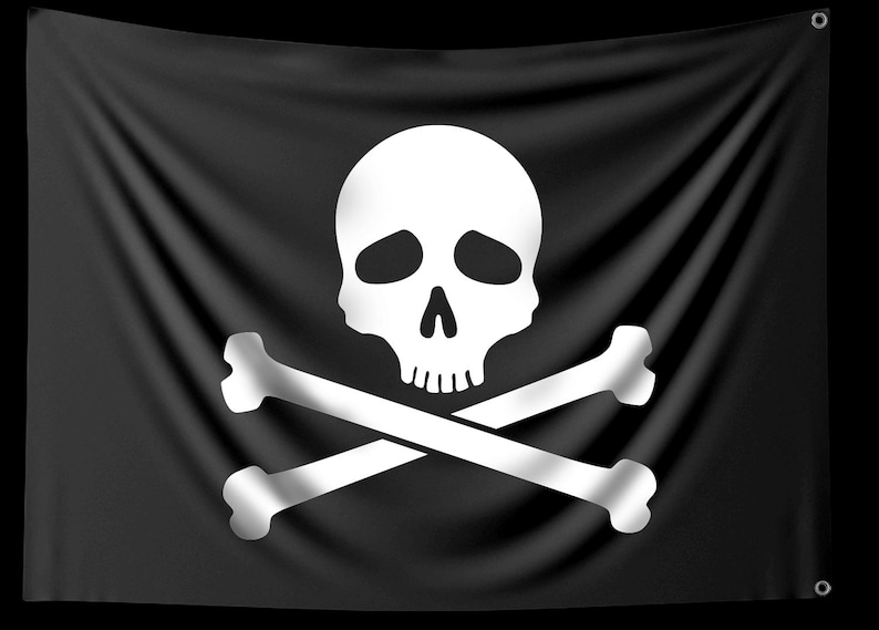 Double Sided Jolly Roger Pirate Flag: Skull & Crossbones - Etsy