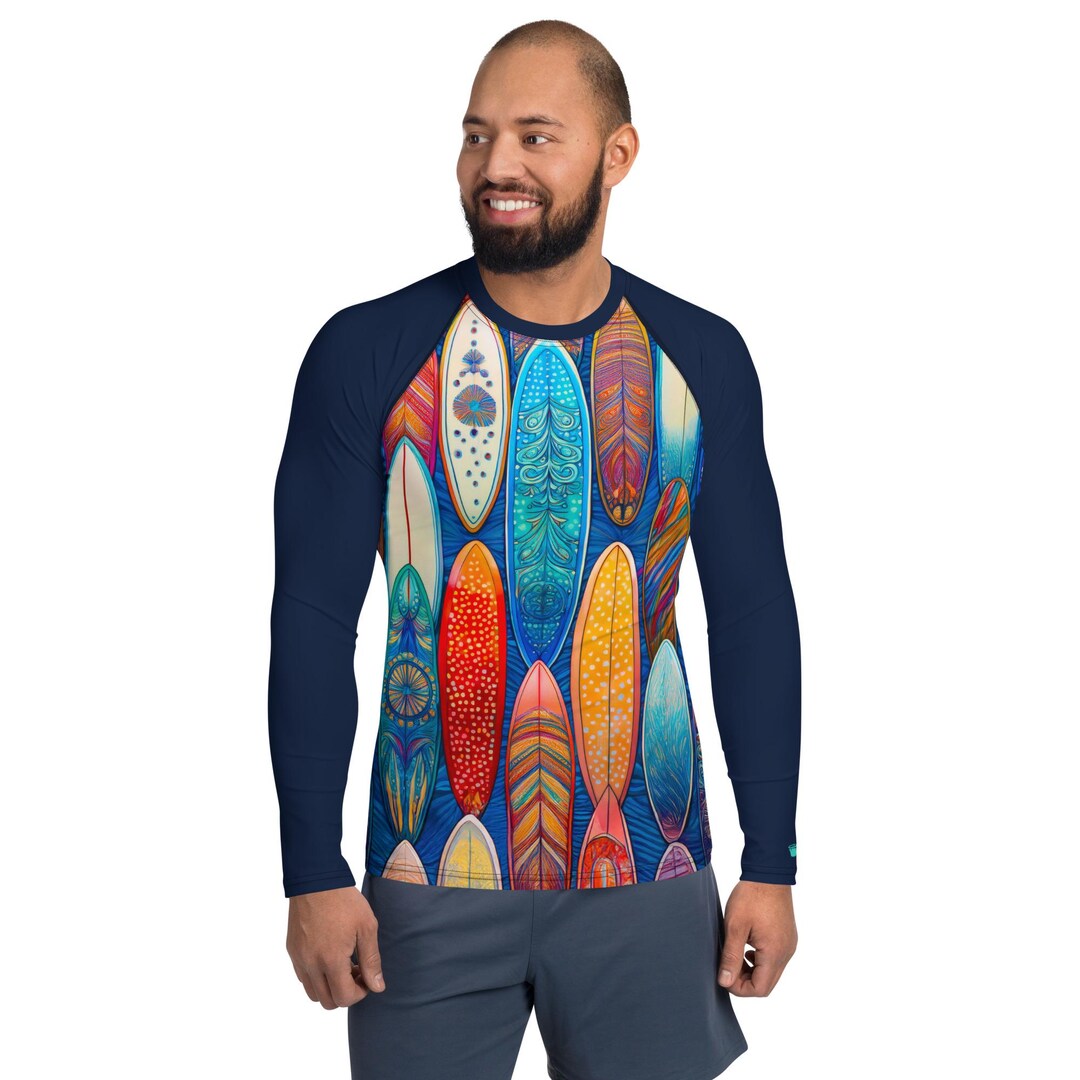 Men's UPF 50 Rash Guard Surfboard Quiver - Etsy