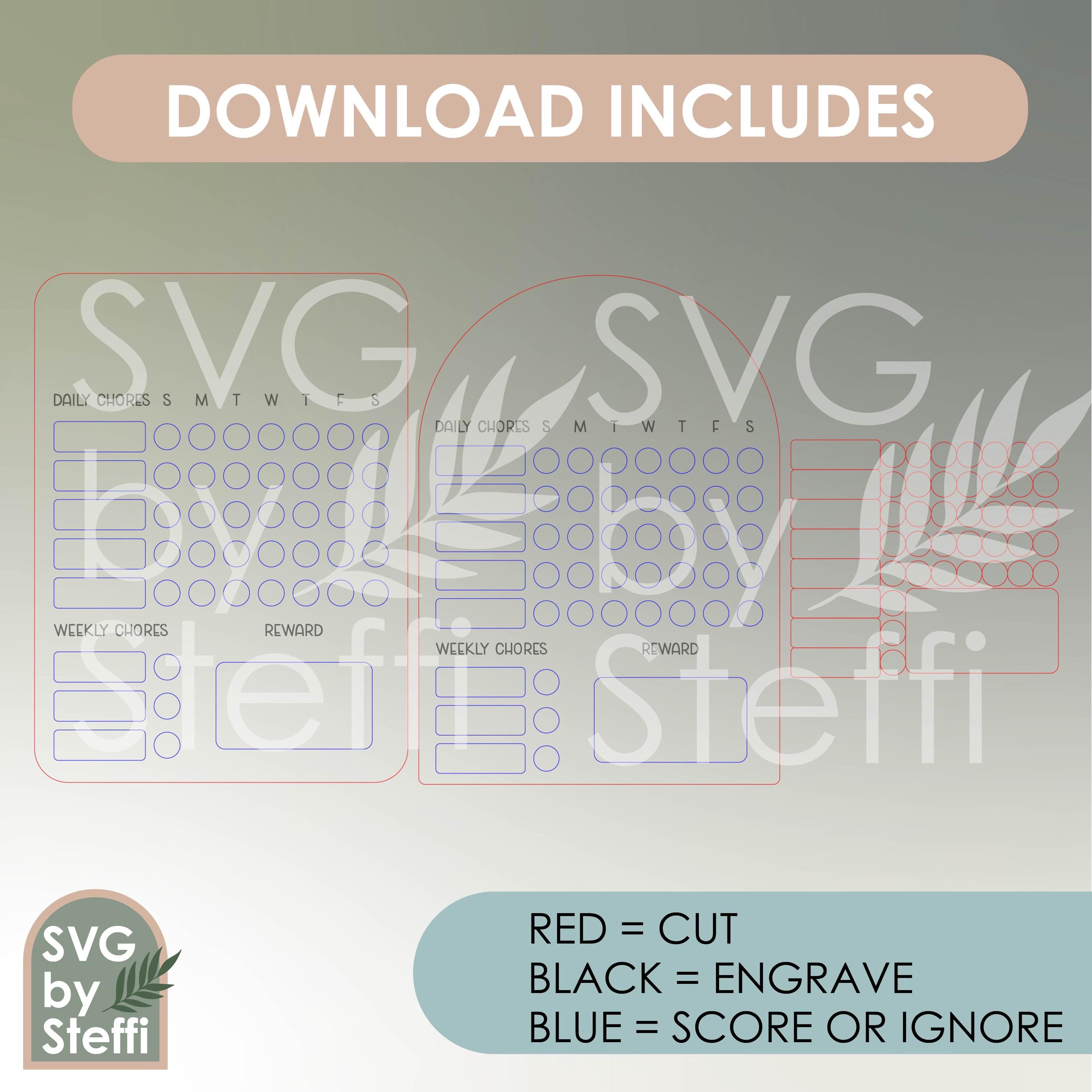 Chore Chart for Kids Svg Family Chore Chart Svg Kids Routine Chart ...