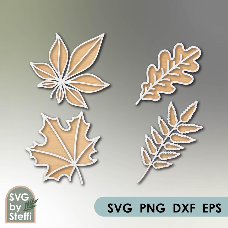 Fall Leaves Svg Laser Cut Files Layered Leaf Svg Oak Leaf Maple Leaf ...