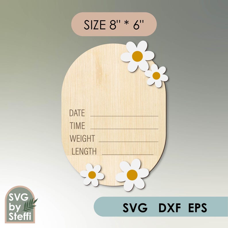 Personalized Birth Stat Sign Svg Baby Announcement Sign Laser Cut Files ...