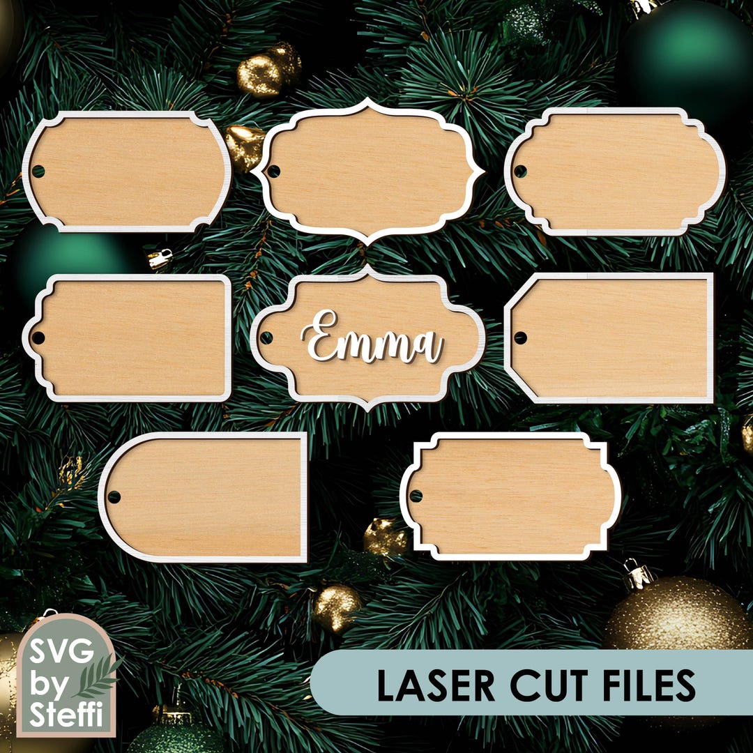 Stocking Name Tags Svg Bundle Christmas Gift Name Tag Svg Personalized ...