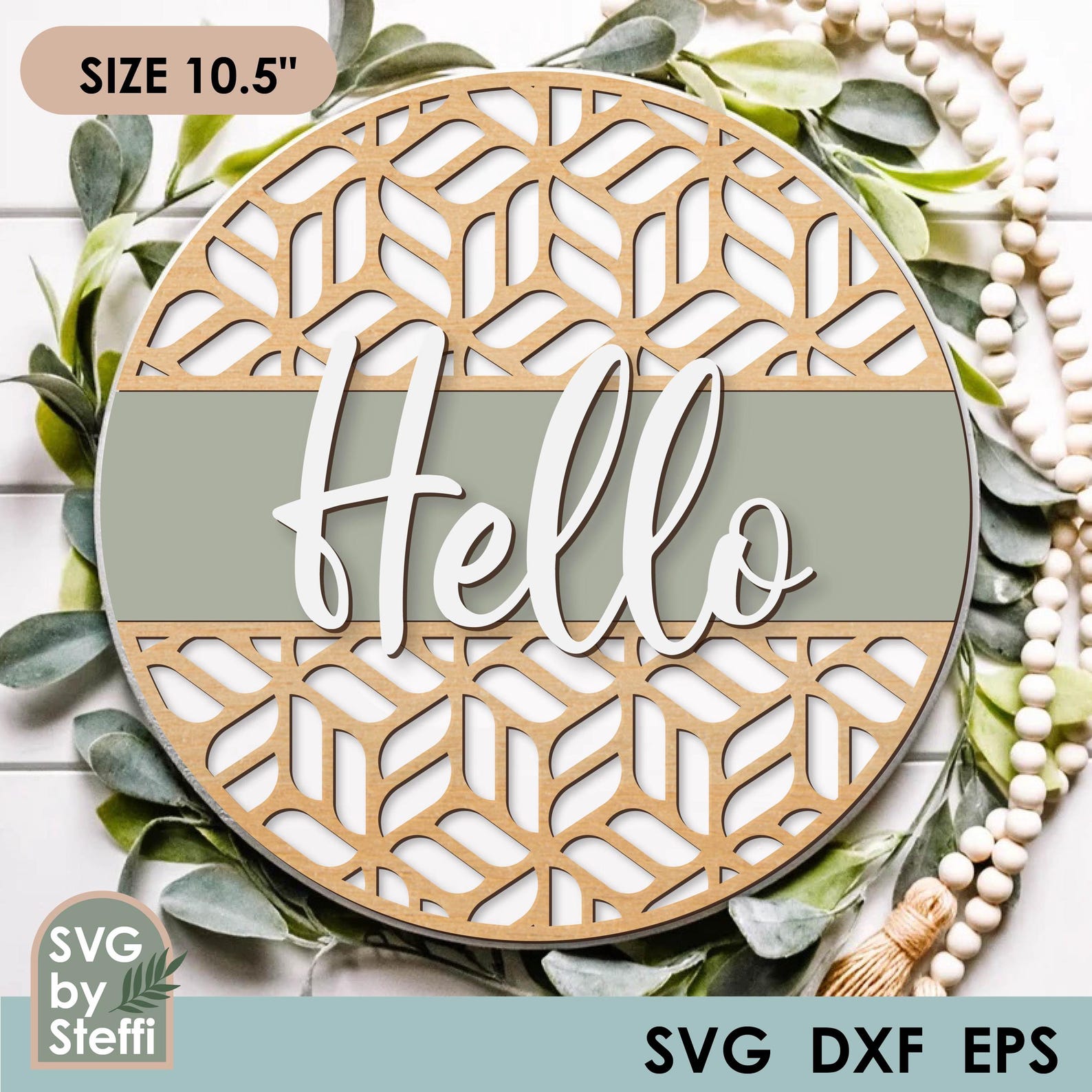 Welcome Sign Svg Set Hello Door Hanger Svg Laser Cut Files Wooden Round ...