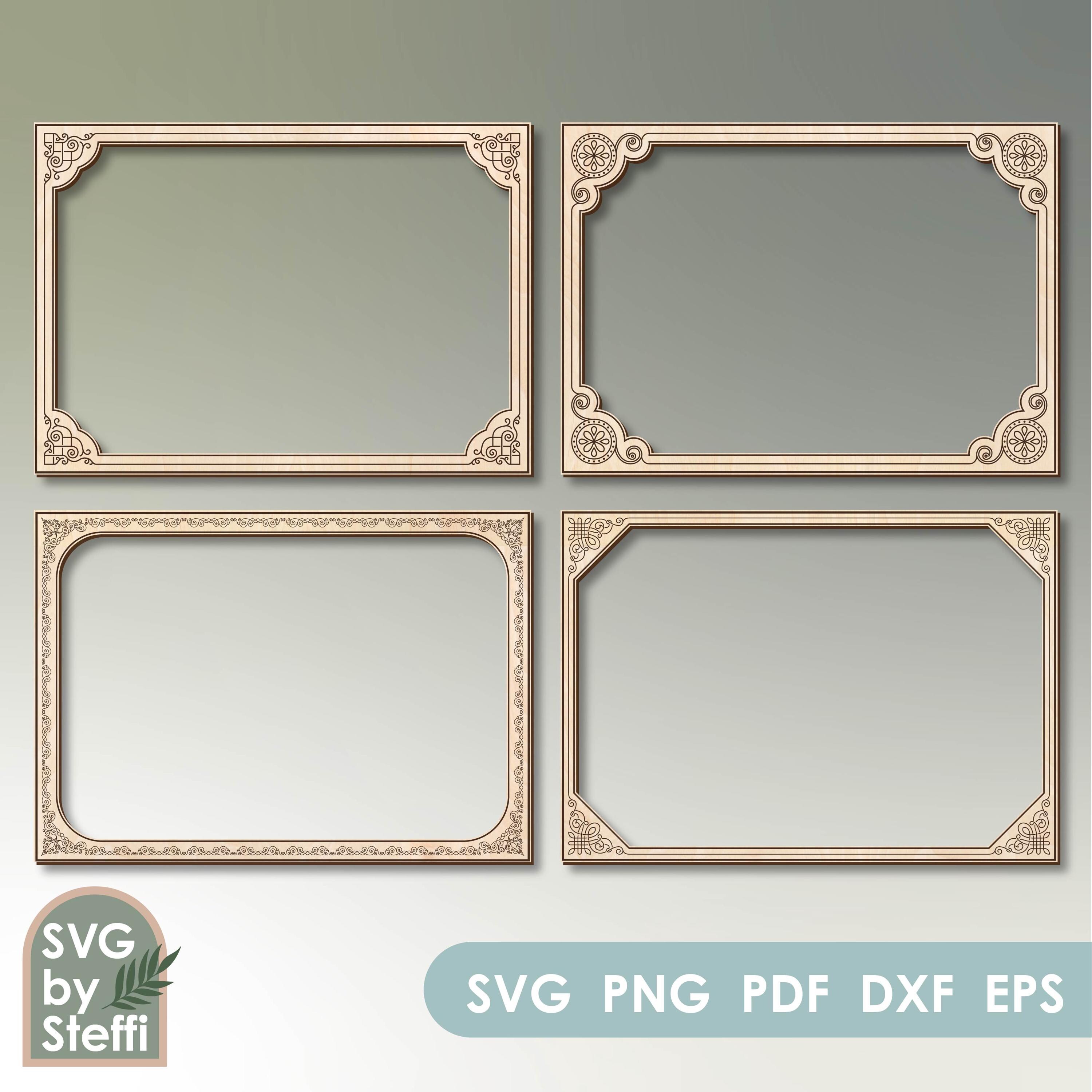 Vintage Frame SVG Bundle Wood Photo Frame Svg DIY Engraved Frame Laser ...