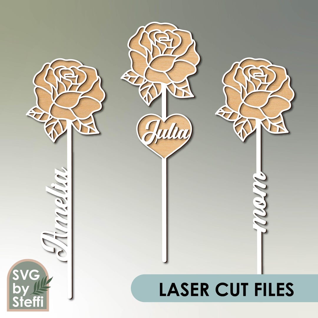 Personalized Roses Svg Laser Cut Files Valentines Day Gift Mothers Day ...