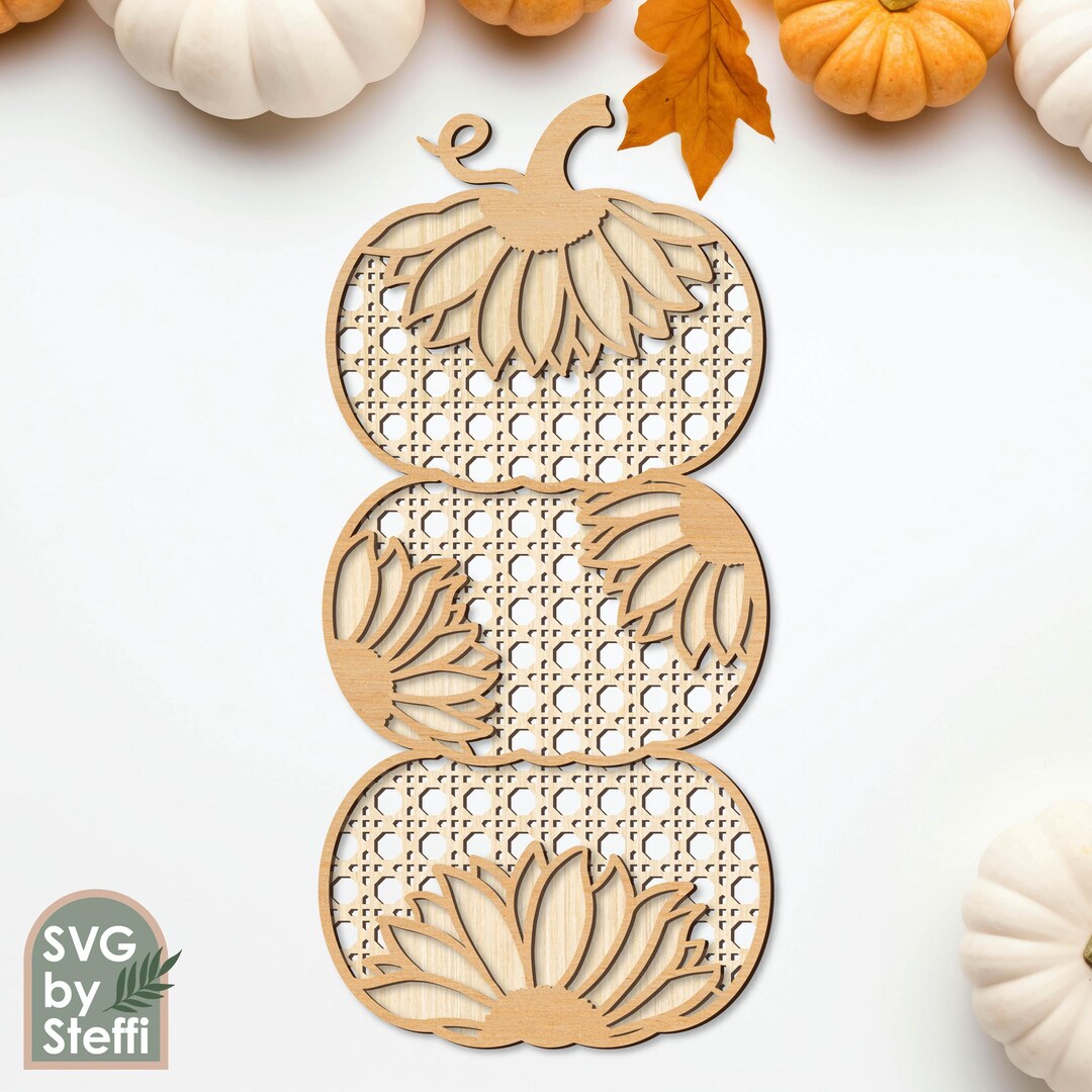 Rattan Pumpkin Svg Fall Sign Laser Cut File Thanksgiving Svg Stacking ...