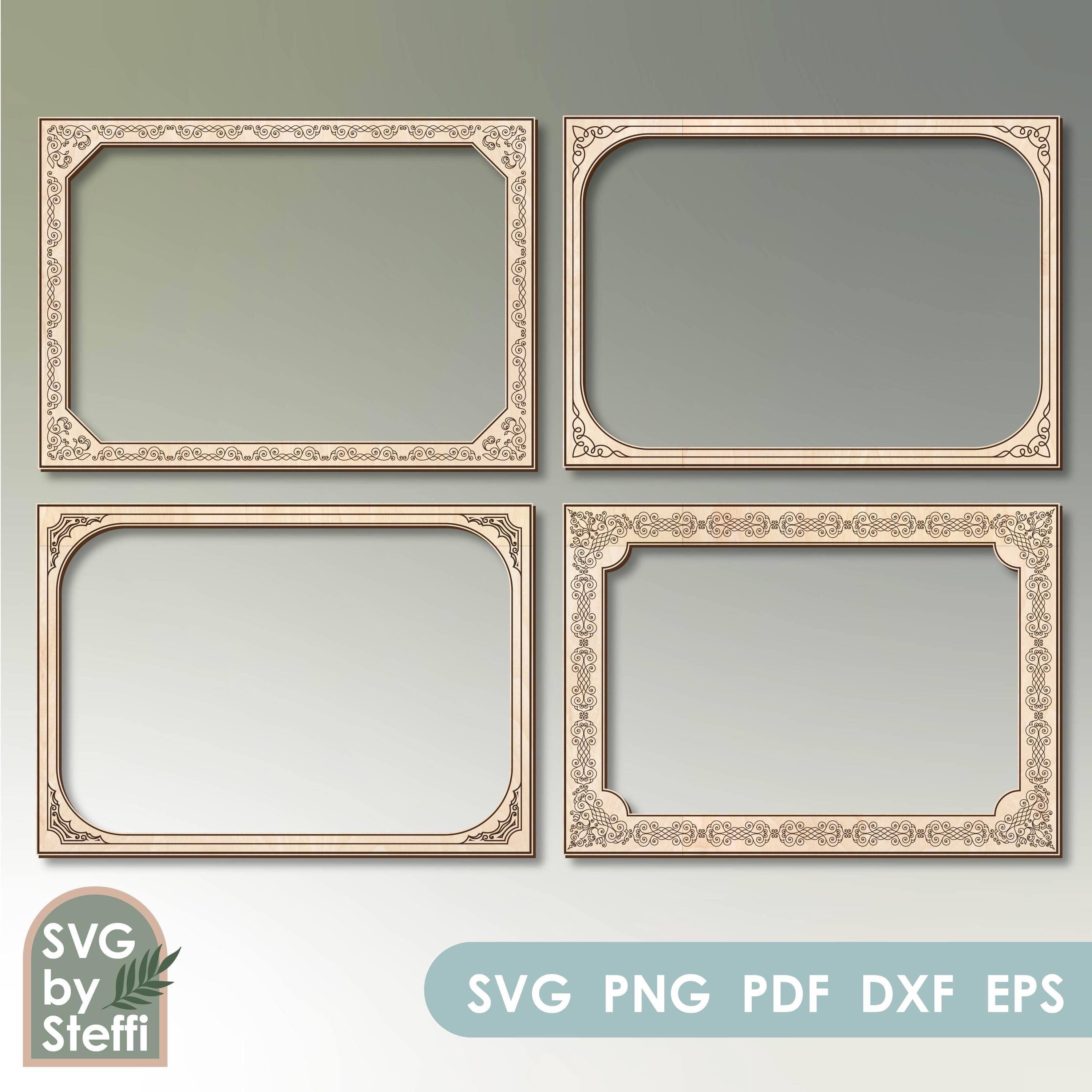 Vintage Frame SVG Bundle Wood Photo Frame Svg DIY Engraved Frame Laser ...