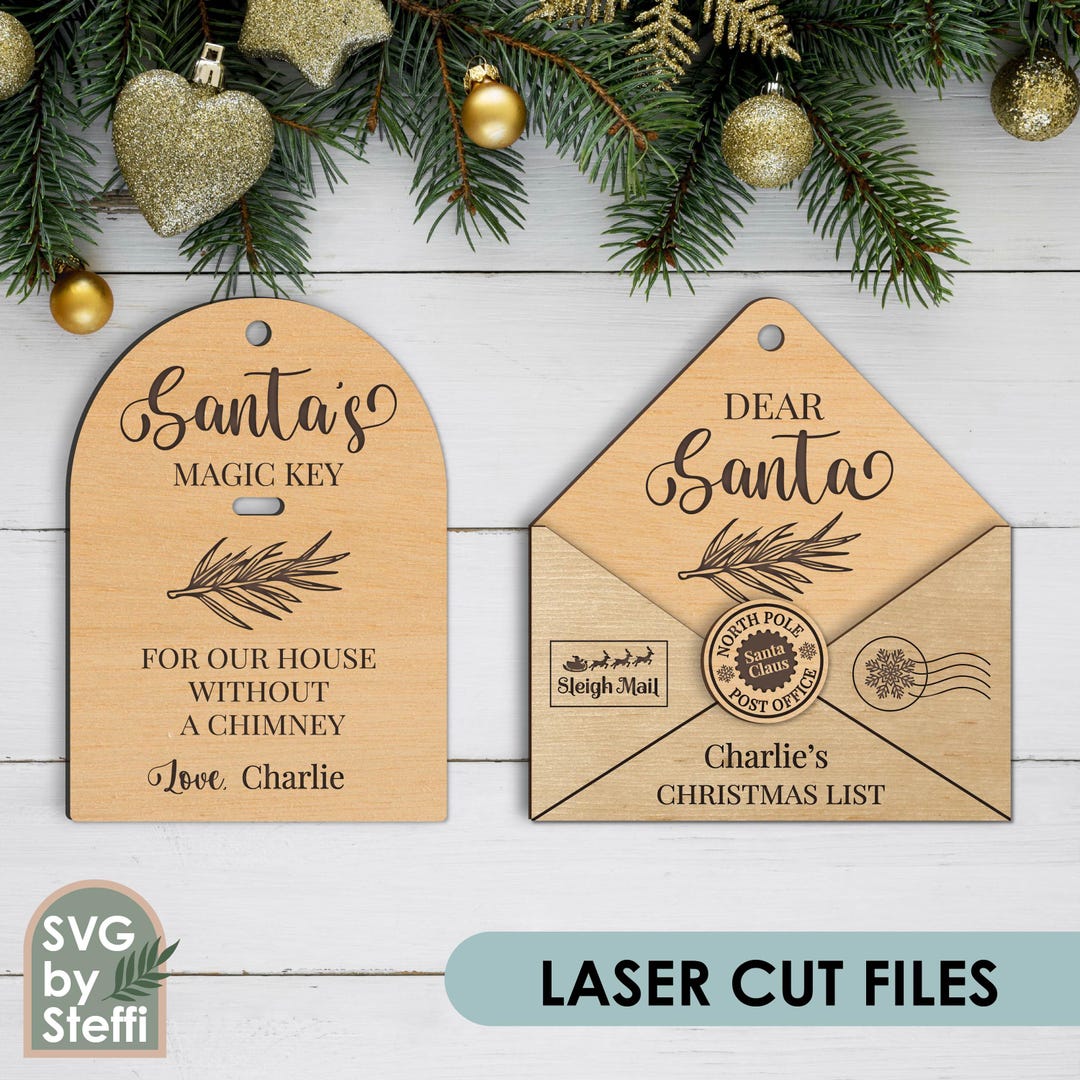 Santa Letter and Santa Magic Key Tag Svg Christmas Ornament Svg ...