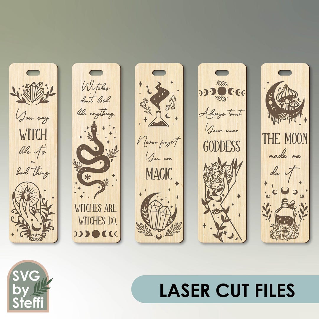 Witch Bookmark Svg Halloween Bookmark Set Magic Bookmark Laser Cut ...