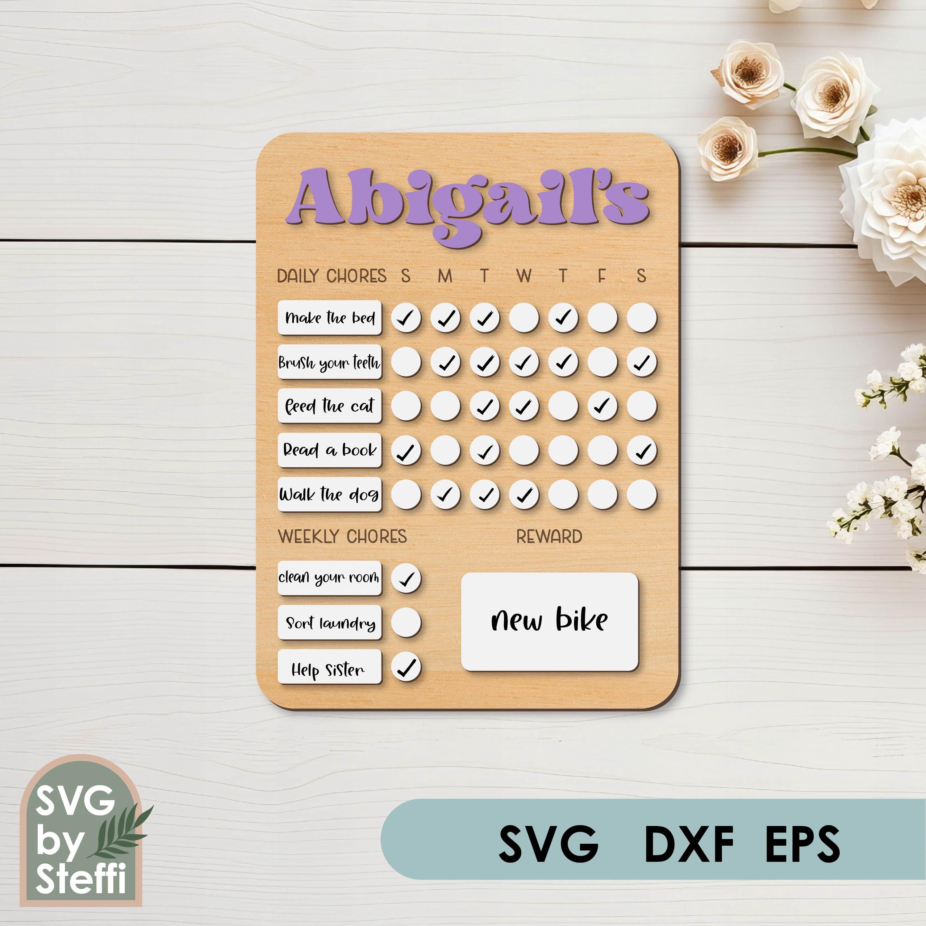 Chore Chart for Kids Svg Family Chore Chart Svg Kids Routine Chart ...