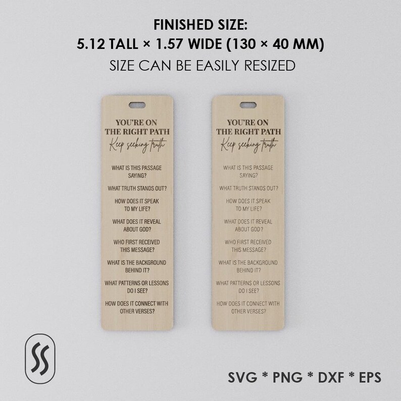 Bible Study Bookmark Laser Cut File SVG Scripture Questions Wooden ...