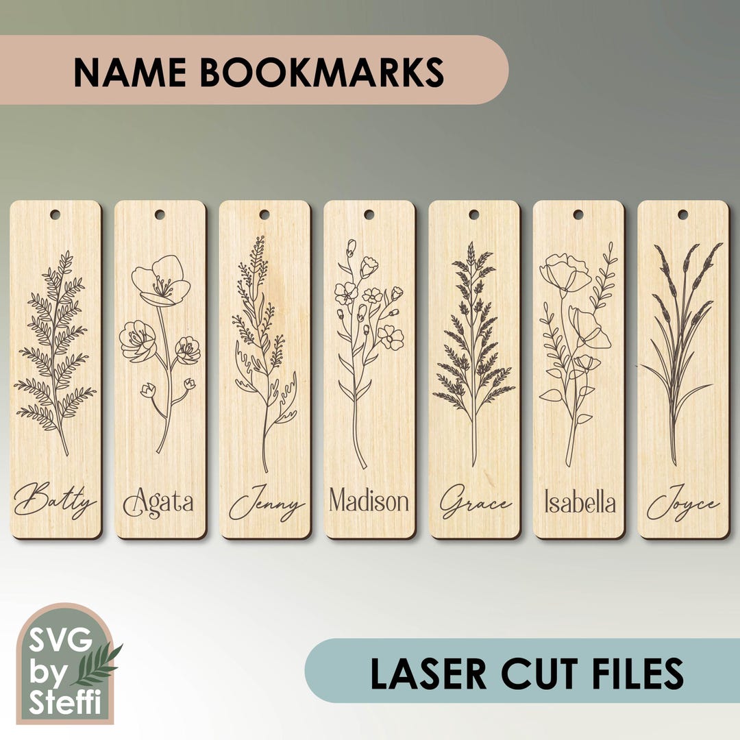 Marque-pages avec nom svg Marque-pages de fleurs sauvages Fichiers ...
