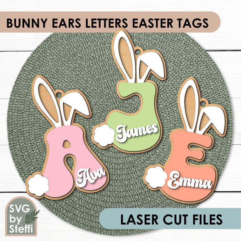 Bunny Tag Svg - Etsy