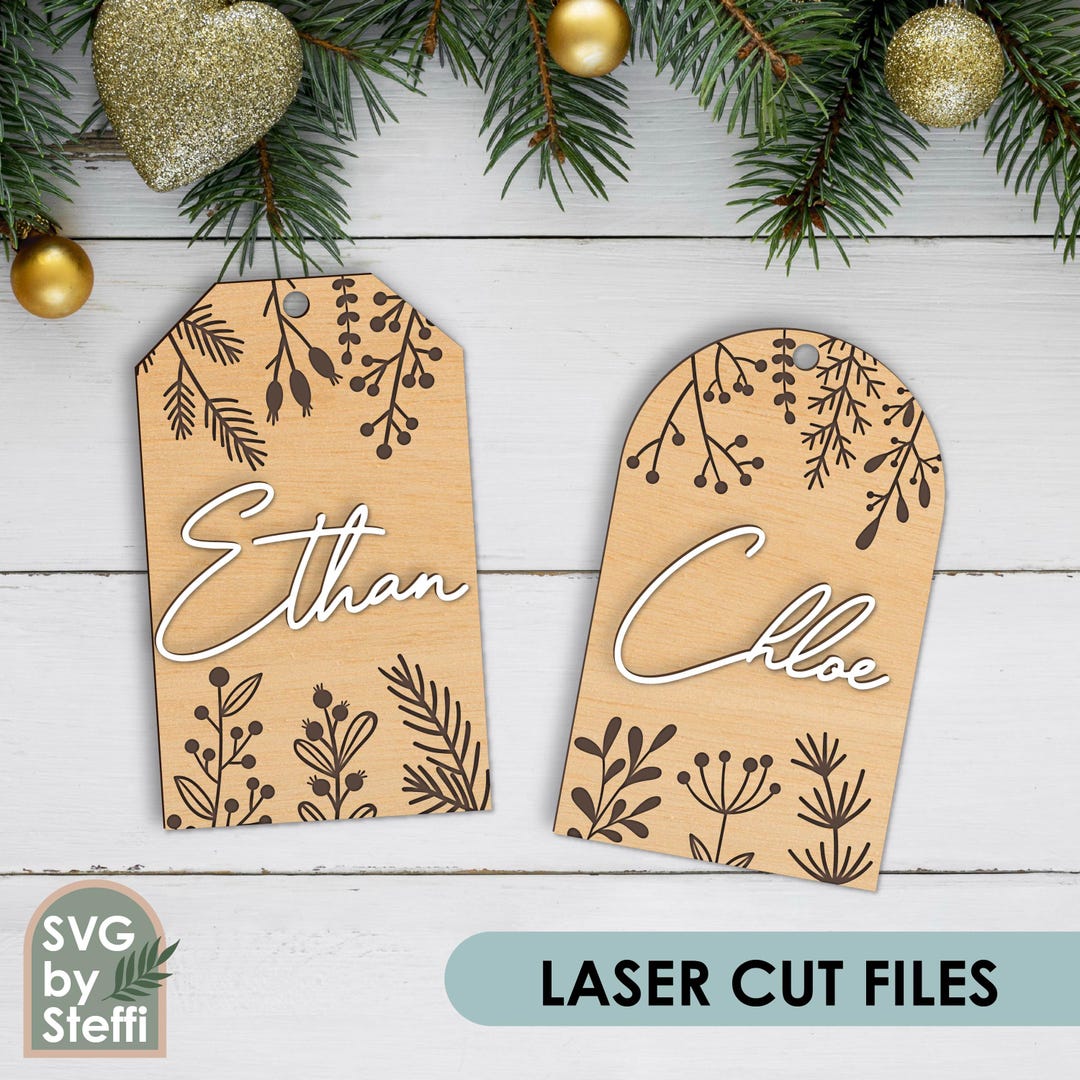 Stocking Name Tags Svg Christmas Stocking Tags Laser Cut Files Laser ...
