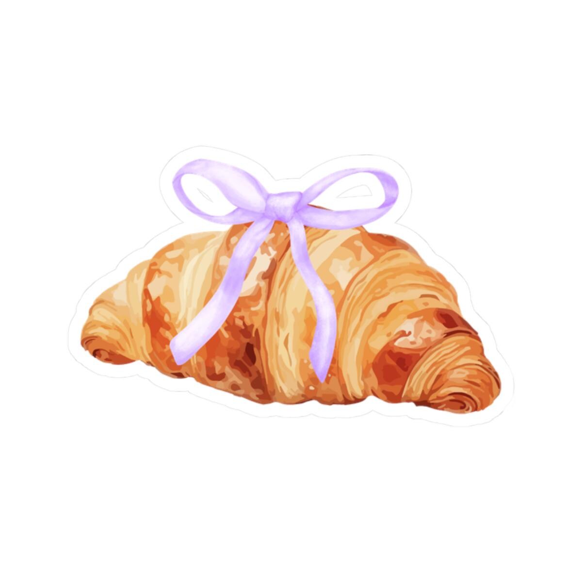 French Coquette Purple Bow Croissant Kiss-cut Stickers, French Coquette ...
