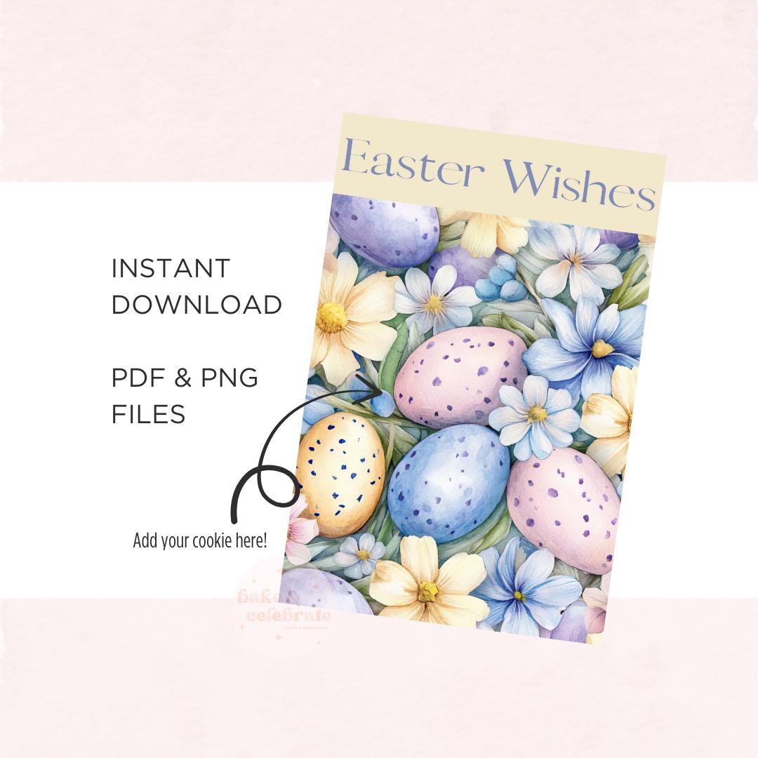 Printable Easter Cookie Card - Instant PDF & PNG Digital Download ...