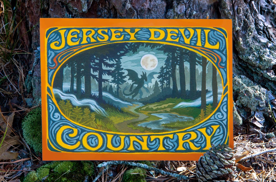 Jersey Devil Art Print – Pine Barrens Folklore, Gothic Nature Decor - Etsy
