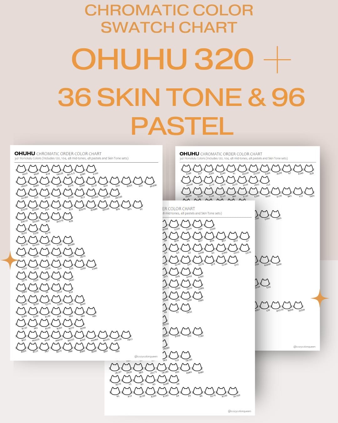 343 Ohuhu Honolulu Swatch Chart - Chromatic Color Order - Etsy