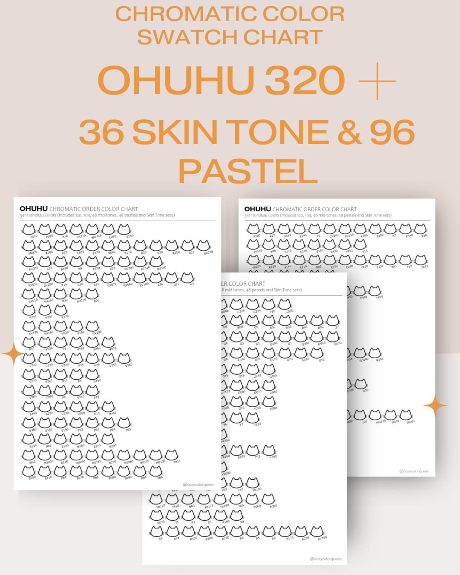 343 Ohuhu Honolulu Swatch Chart - Chromatic Color Order - Etsy