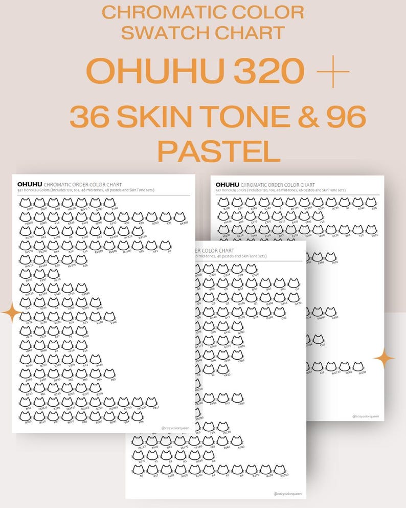 343 Ohuhu Honolulu Swatch Chart - Chromatic Color Order - Etsy