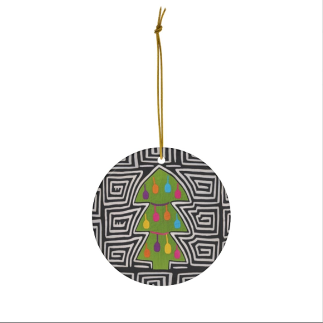 Mola Christmas Tree Ceramic Ornament - Etsy