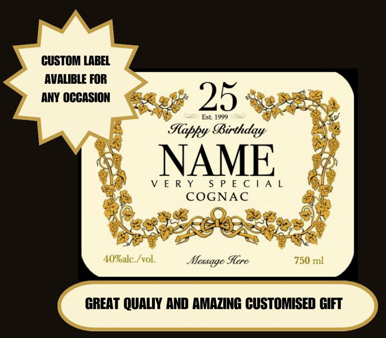 Very Detailed Custom Hennessy Label - Etsy