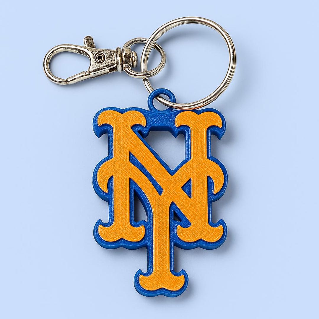 NY Mets Logo Keychain: Baseball Fan Backpack Clip - Etsy