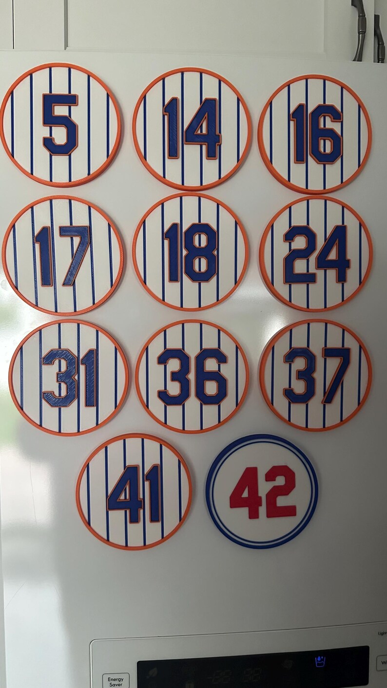 Mets Retired Number Magnet: Baseball Fan Kitchen Decor - Etsy