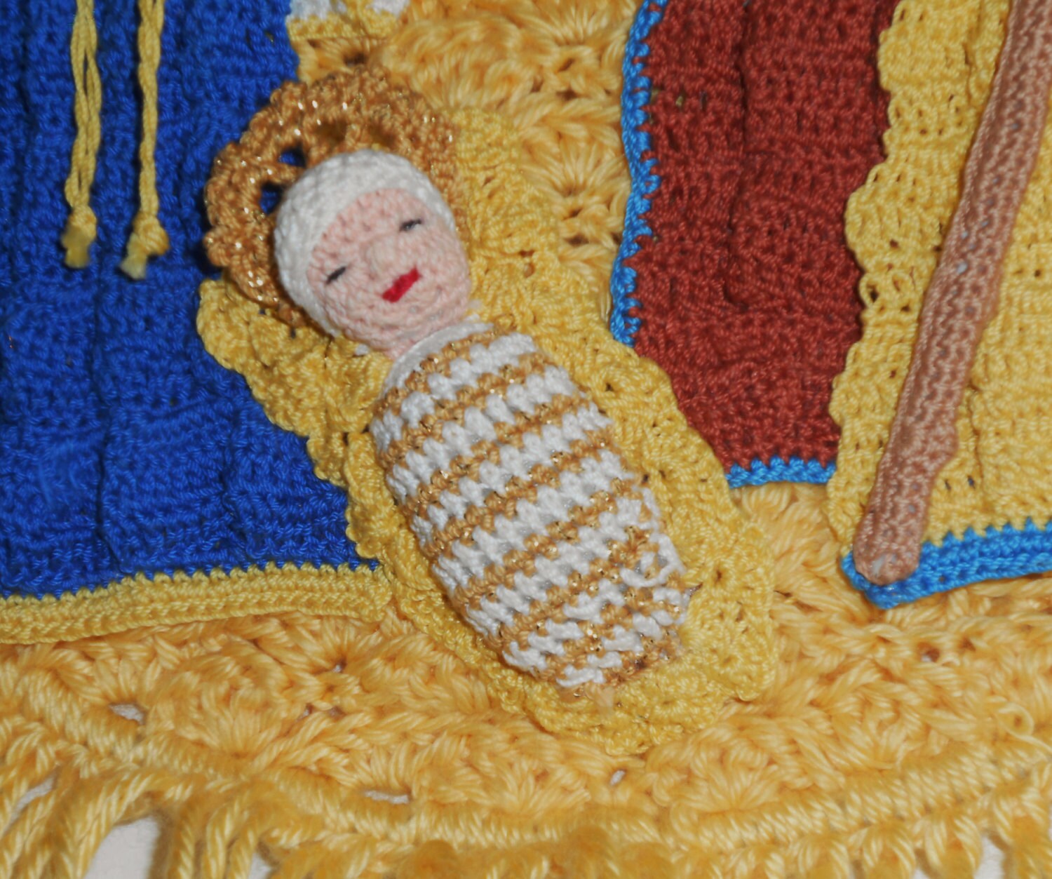 Crochet Nativity Wall Hanging, Crochet Wall Art, Home Decor, Mary ...