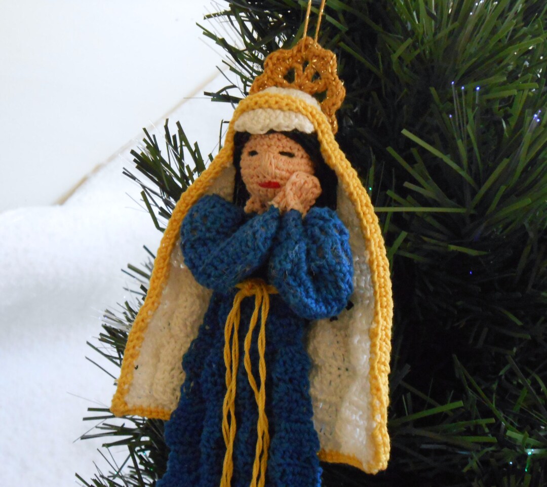 Thread Crochet Pattern, Virgin Mary Decoration or Ornament Diy, Amiguri ...