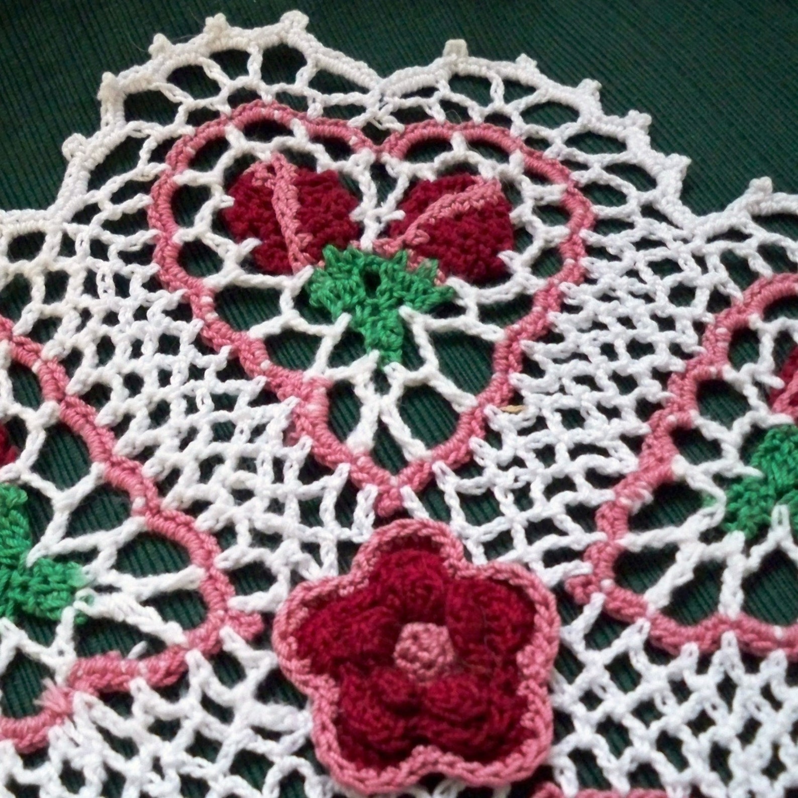 Crochet Doily Pattern: Rose Budding Hearts PDF File, Valentine Crochet ...