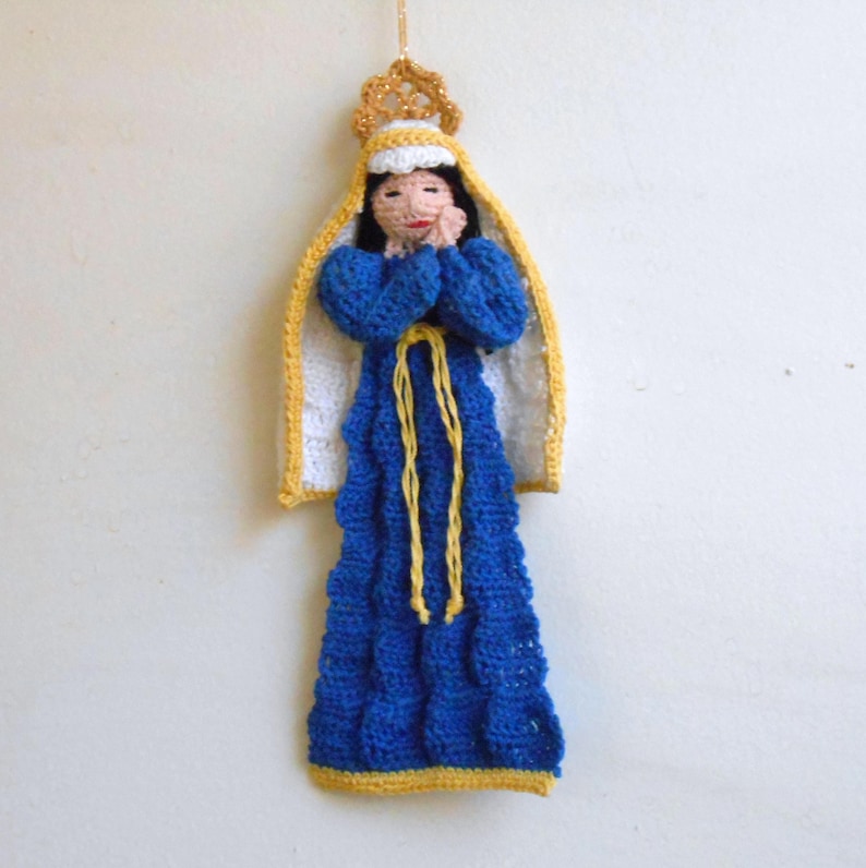 Thread Crochet Pattern, Virgin Mary Decoration or Ornament Diy, Amiguri ...