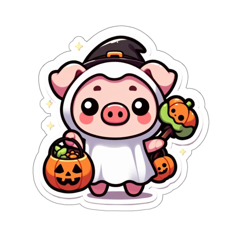 Sppoky Pig Trick or Treat Pig Kiss-cut Stickers - Etsy