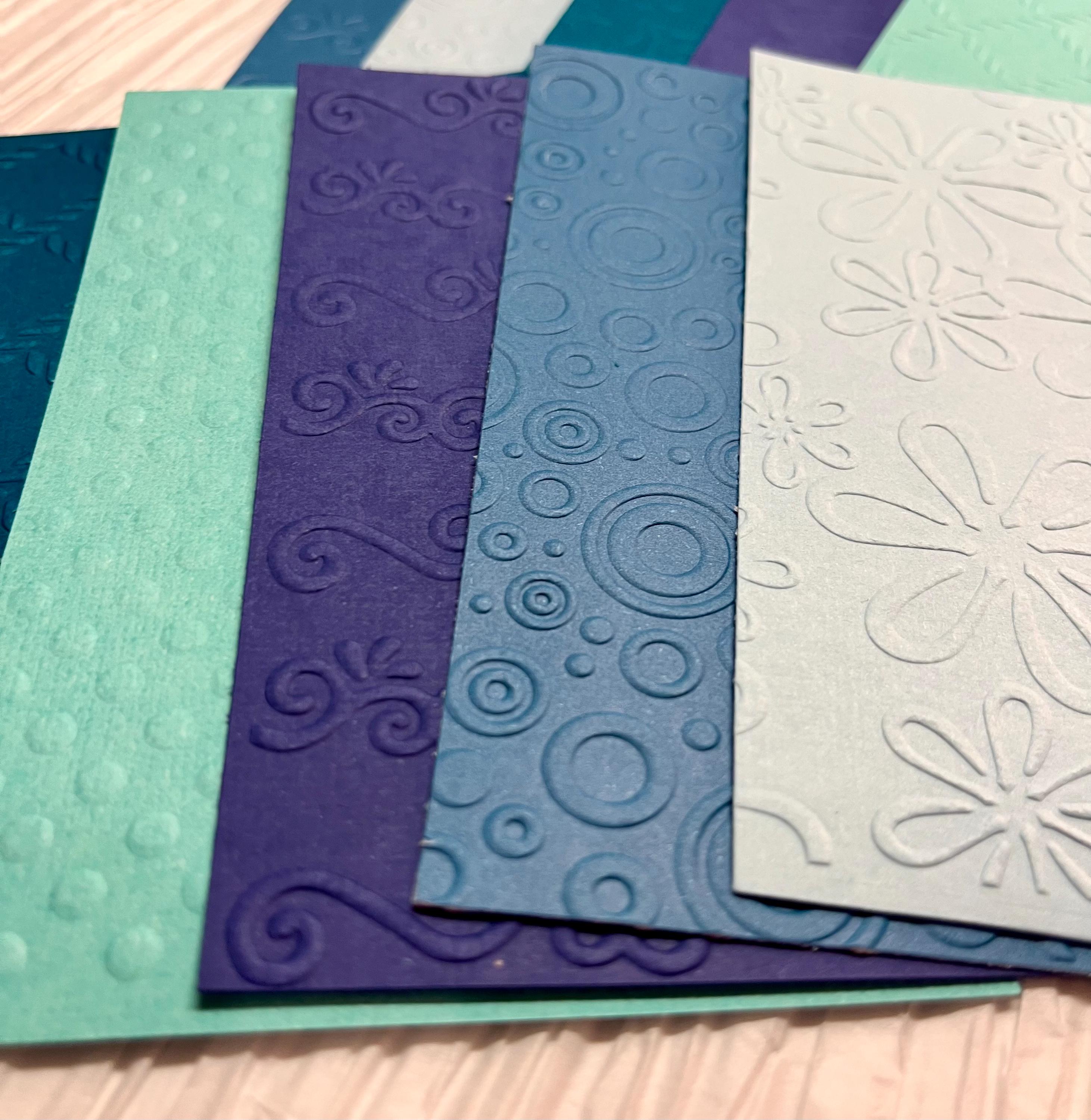 Set of 10 BLUE Mixed Pattern 3D Embossed Textured Paper Cardstock! for ...