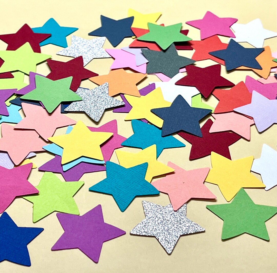 FREE SHIP! 40 Stars Die Cuts! 1.5 Inch, Star Punch Outs, Star Cut Outs ...