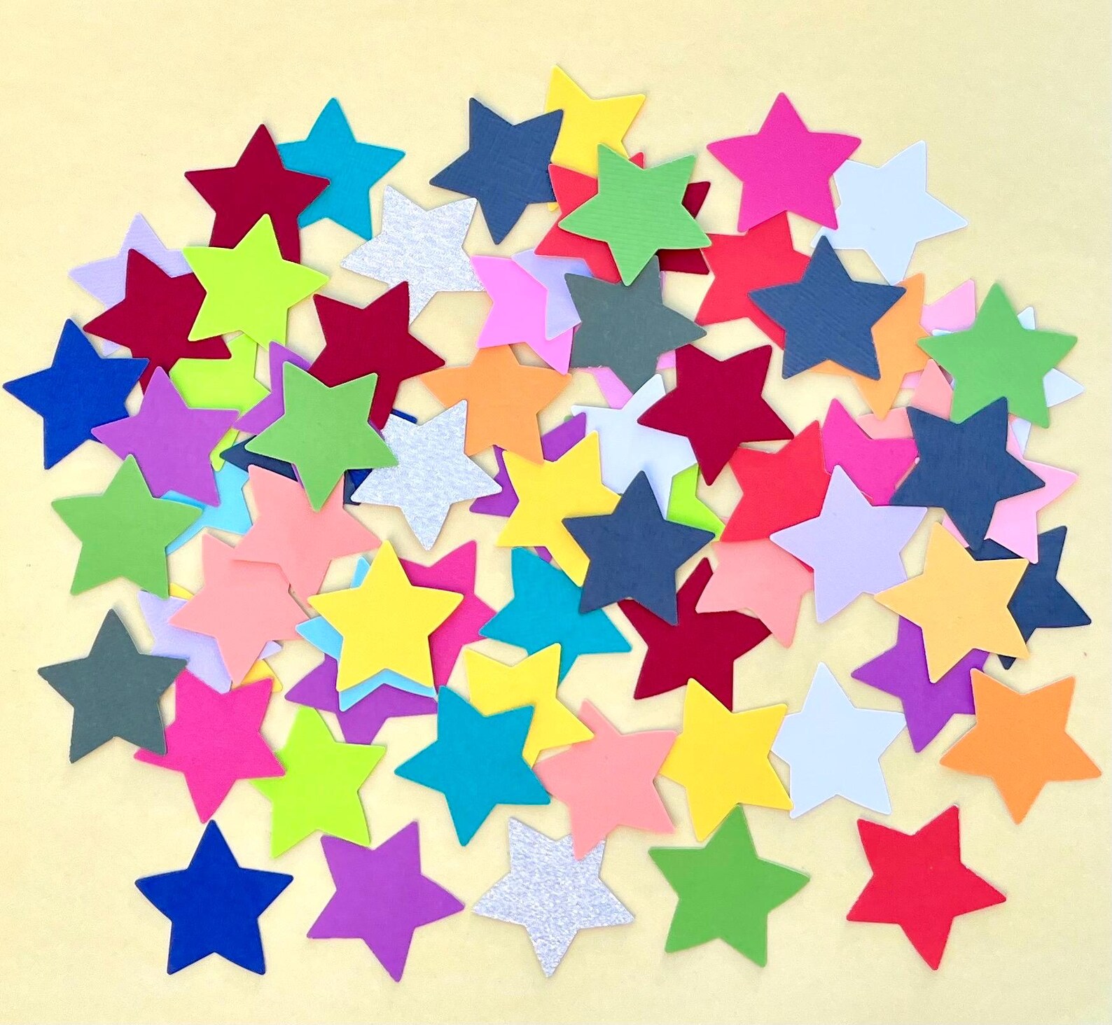 FREE SHIP! 100 Stars Die Cuts! 1.5 Inch, Star Punch Outs, Star Cut Outs ...