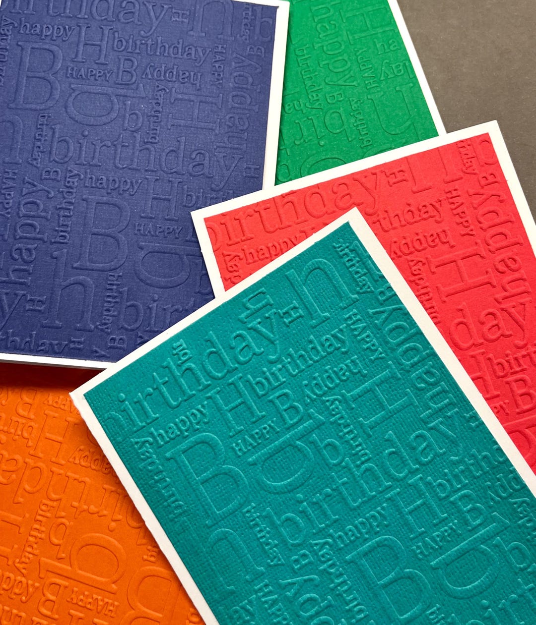 Happy Birthday Notecards, Set of 5 Blank Folded Cards and Envelopes ...