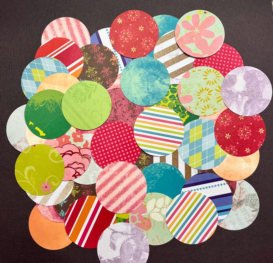 FREE SHIPPING! 50 Paper Circles / Circle Die Cuts / Assorted 2 Inch ...