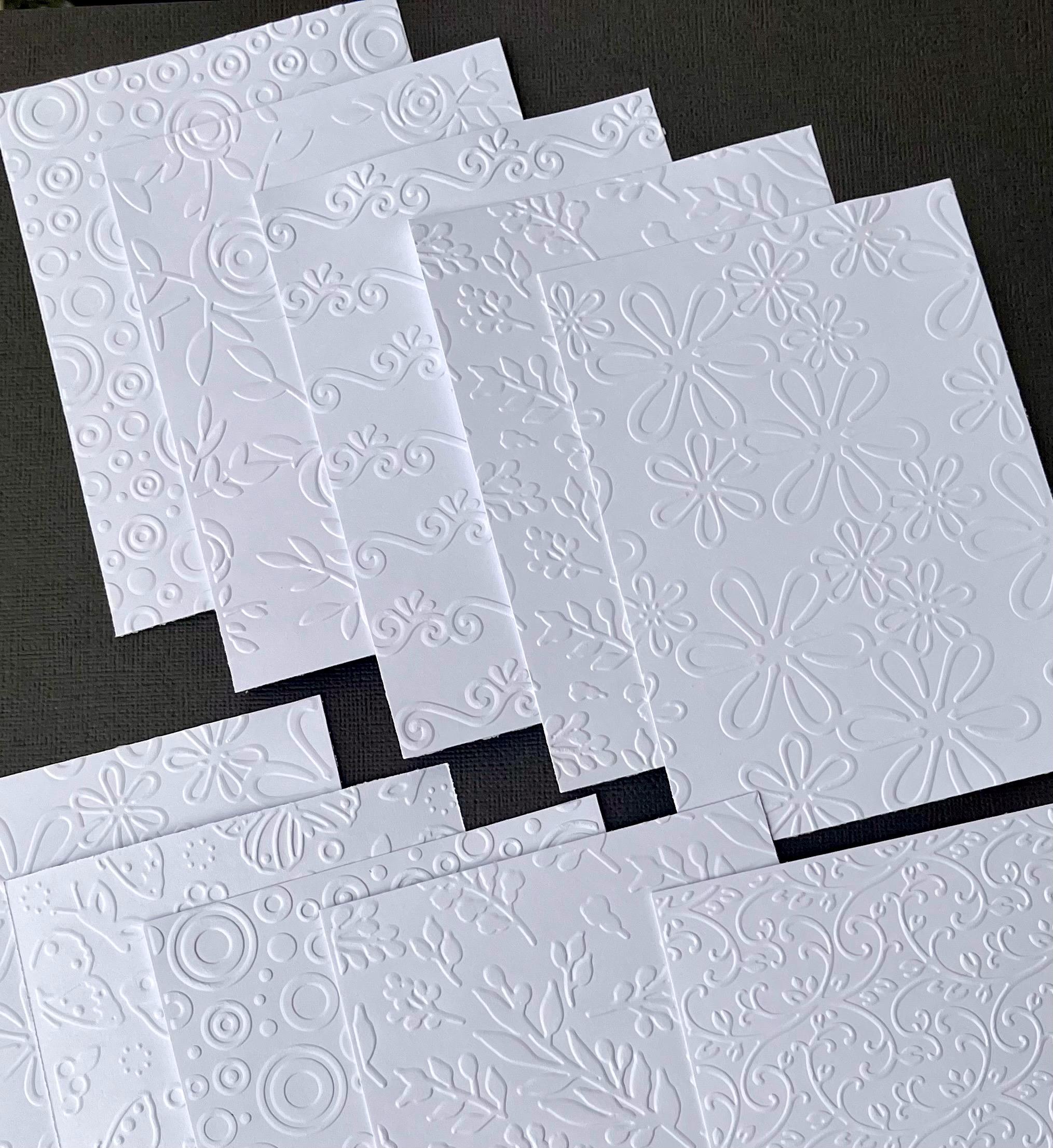 Set of 10 White Mixed Pattern 3D Embossed Textured Paper Cardstock! for ...