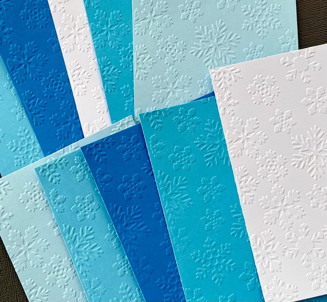 10 Snowflake Pattern 3D Embossed Textured Color Paper Cardstock, Card ...