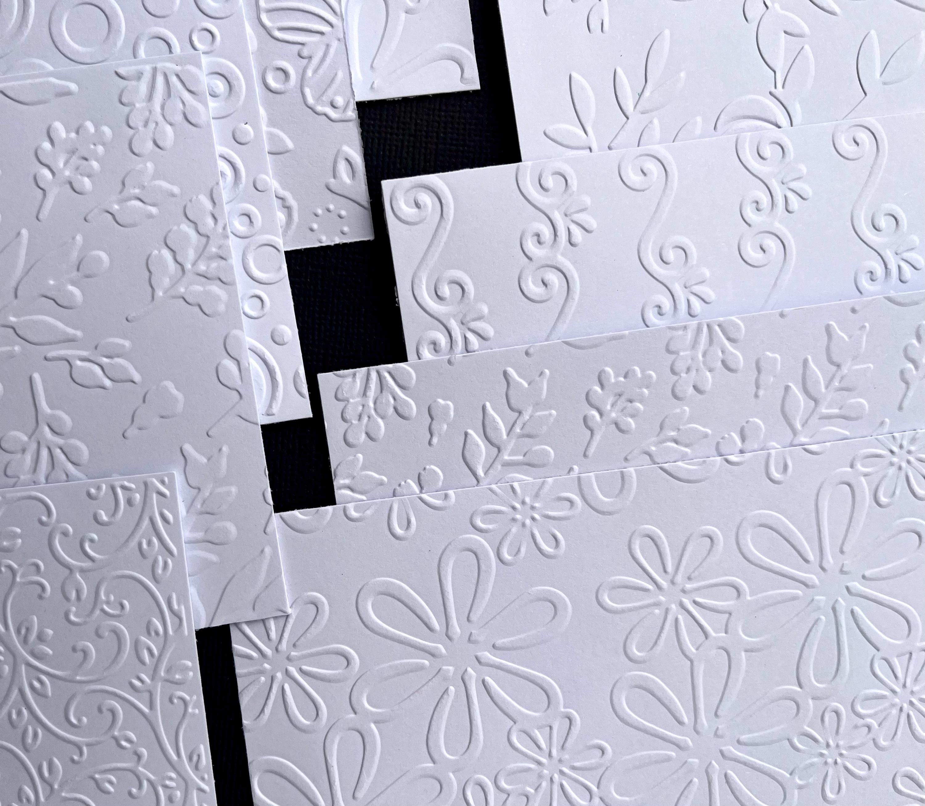 Set of 10 White Mixed Pattern 3D Embossed Textured Paper Cardstock! for ...