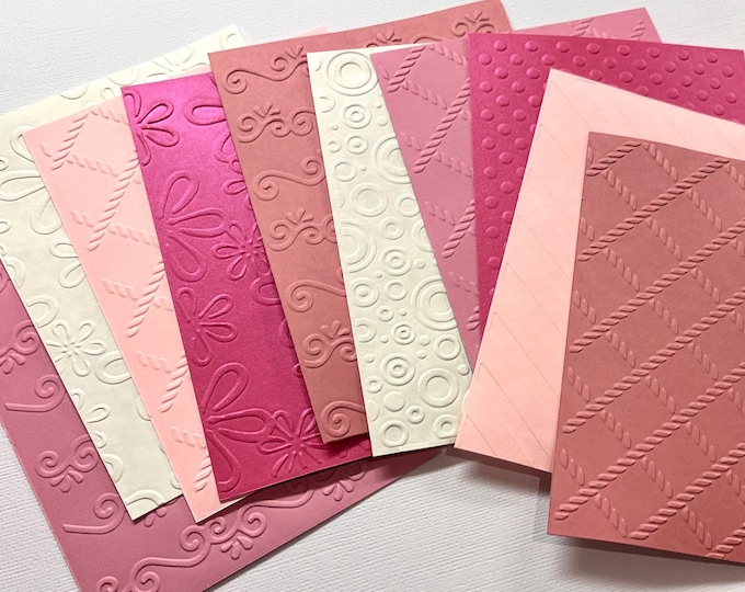 Set of 10 Mixed Pattern 3D Embossed Textured Paper Pink Cardstock! for ...