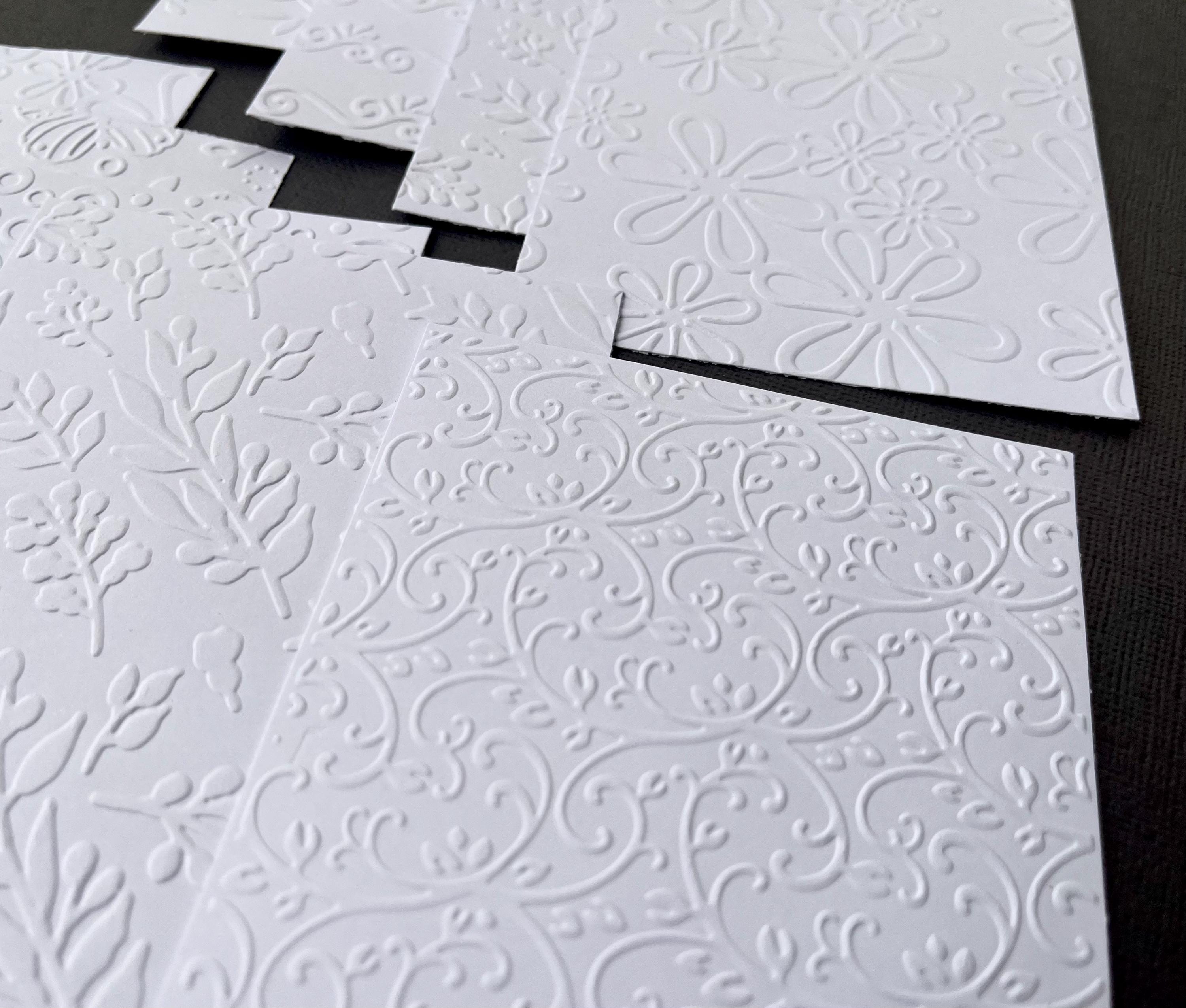 Set of 10 White Mixed Pattern 3D Embossed Textured Paper Cardstock! for ...
