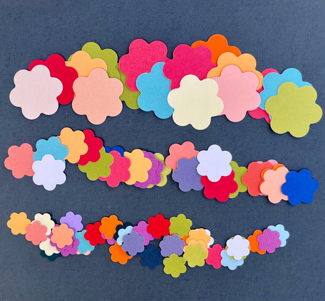 FREE SHIP! 75 Paper Flowers, Flower Die Cuts, Die Cut Variety, Crafting ...
