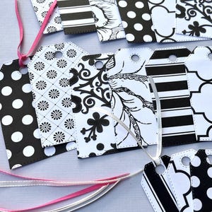 FREE SHIPPING! Set of 18 Die Cut Paper TAGS With Ribbon, Variety Gift ...