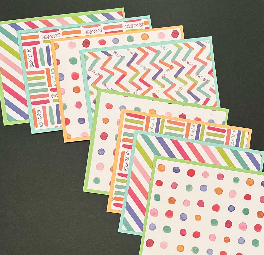 Retro Notecards, Set of 8 Blank Note Cards With Envelopes, 4 Different ...