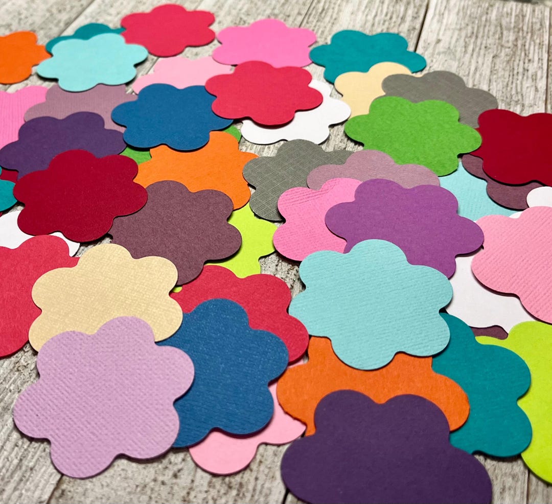 FREE SHIP! 40 Big Paper Flowers, Flower Die Cuts / 2 Inch / Crafting ...